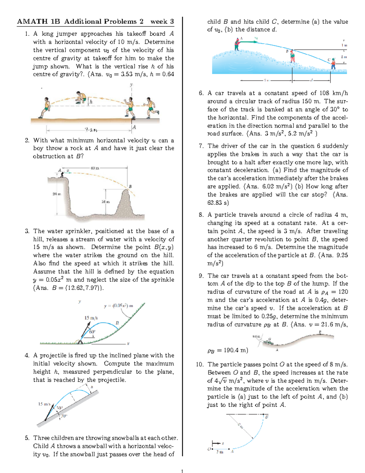 Applied Mathematics tutorial 2 - AMATH 1B Additional Problems 2 week 3 ...