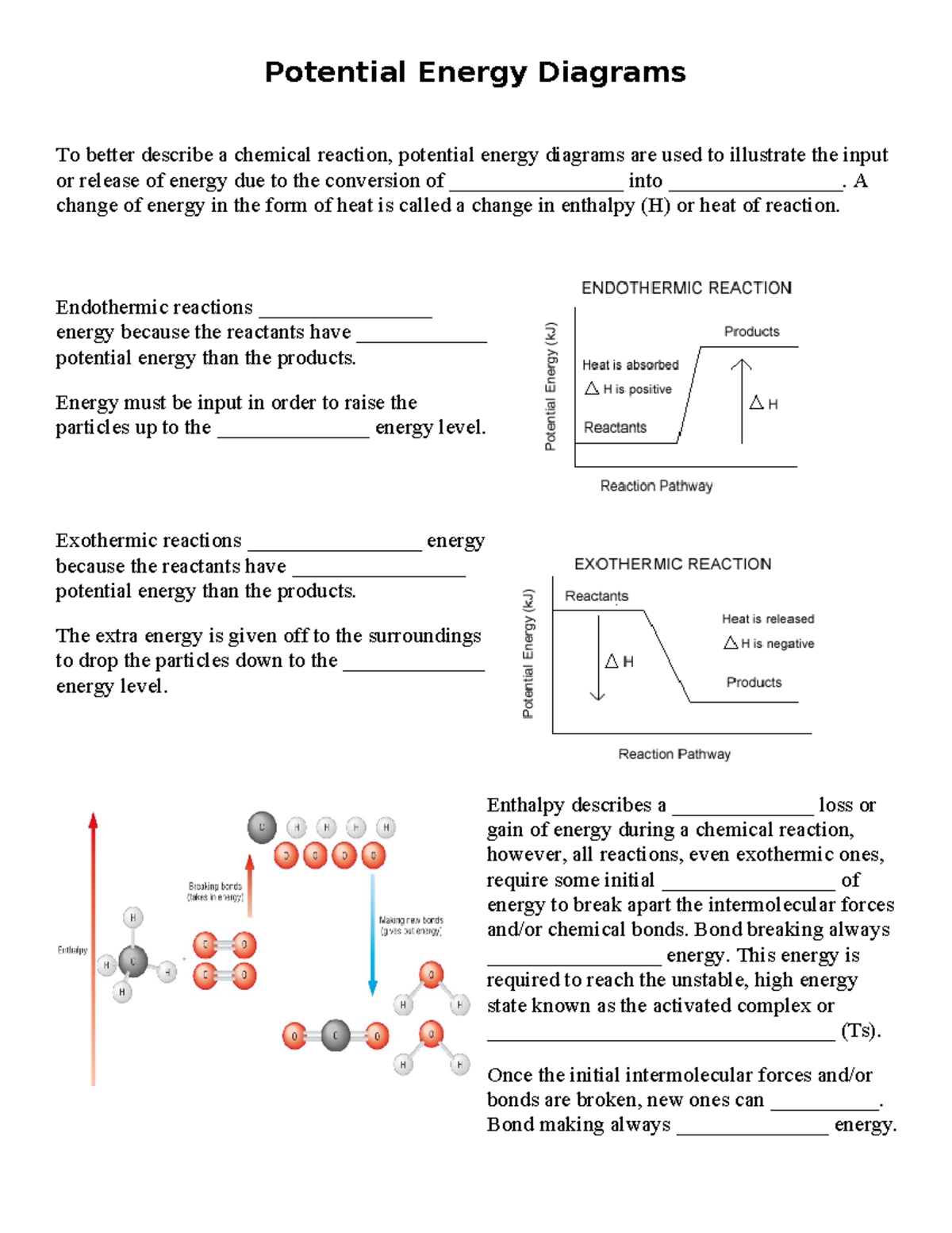 Pe diagrams notes - Answers - Potential Energy Diagrams To better ...