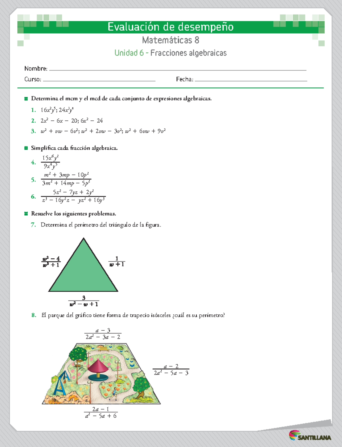 Material de apoyo 8° tercer periodo - Nombre: Curso: Fecha: Evaluación ...