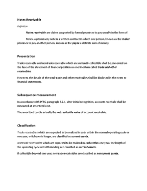 Subsequent Measurement of Receivables - Subsequent Measurement of ...
