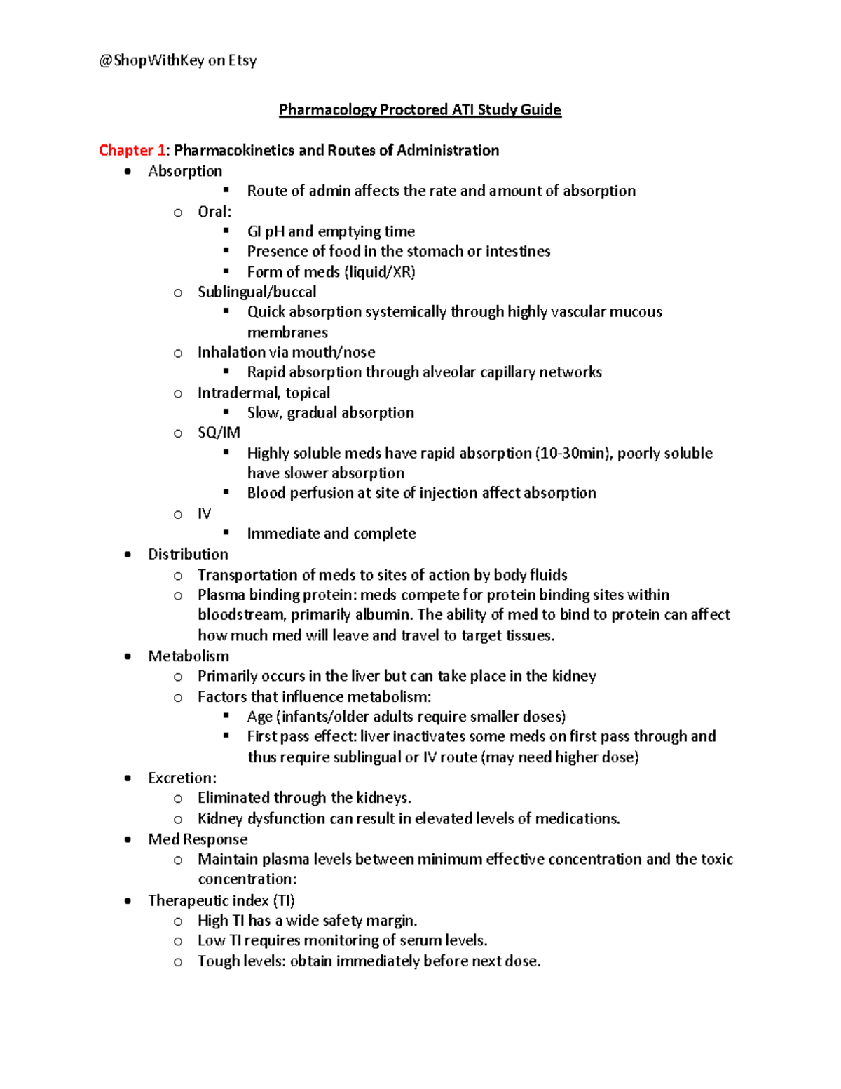 ATI Pharm Study Guide 2 - Pharmacology Proctored ATI Study Guide ...