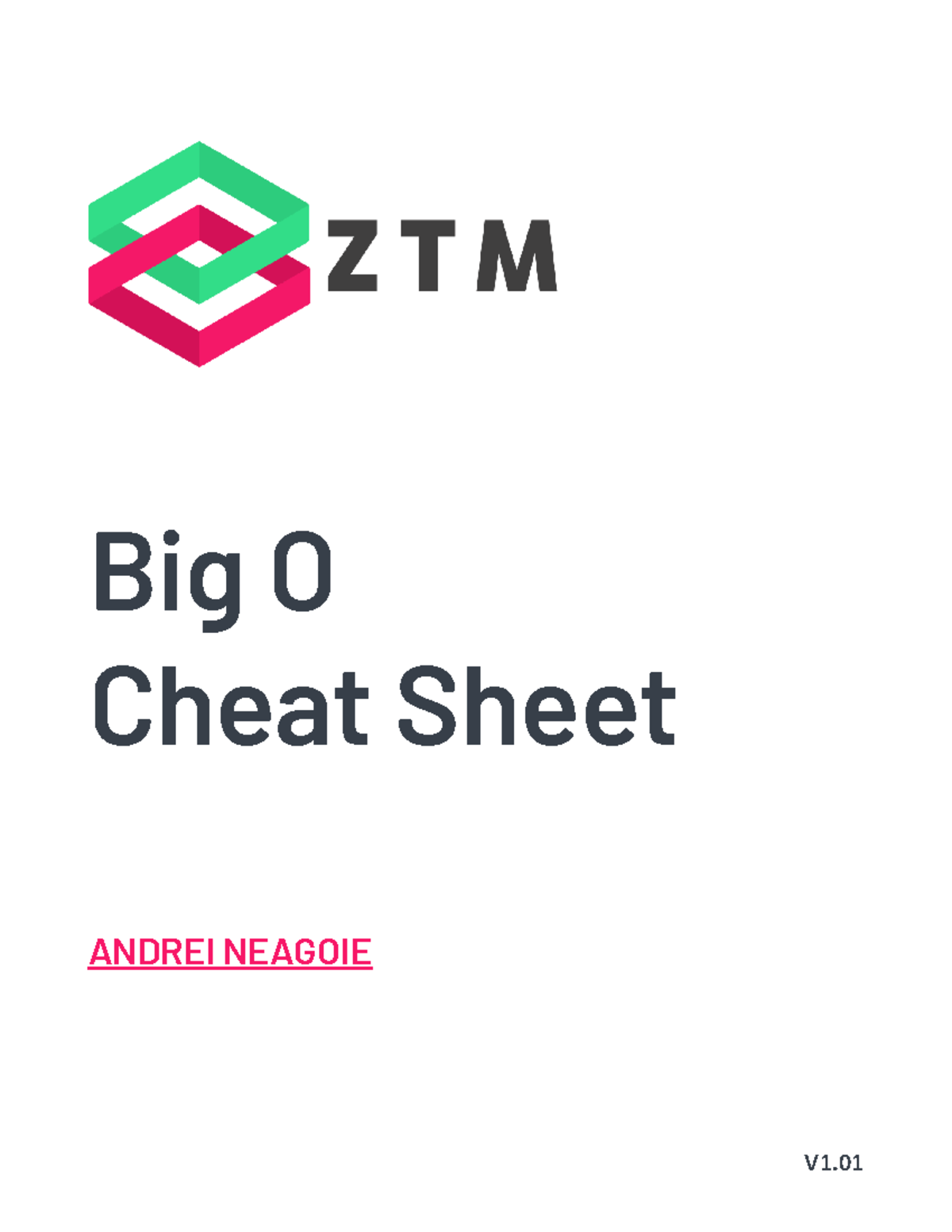 Big O Cheatsheet Zero To Mastery V1 - V1. Big O Cheat Sheet ANDREI ...