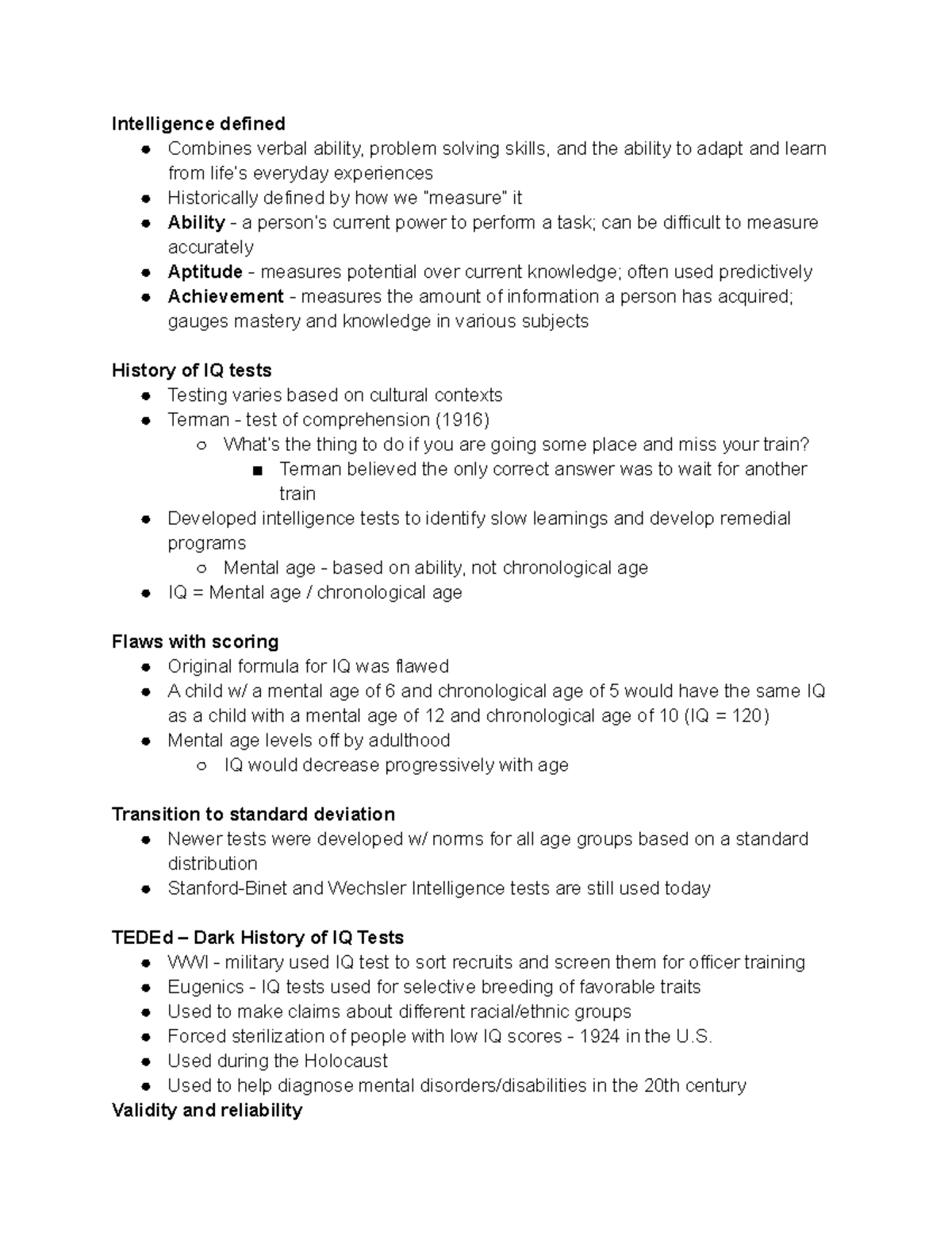 Lecture #28 intelligence - Intelligence defined Combines verbal ability ...