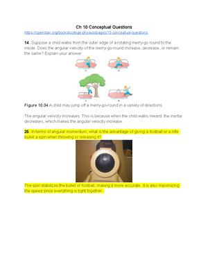 Ch 15 Conceptual Questions - Ch 15 Conceptual Questions - Studocu