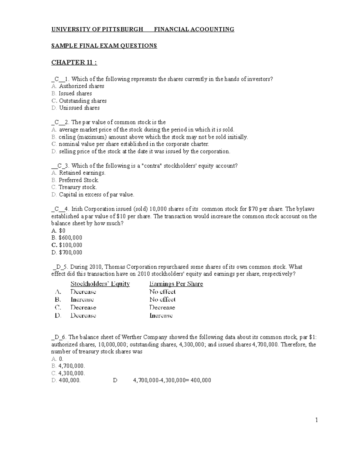 Pitt.Fin Acctg.Sample Final Exam Questions - UNIVERSITY OF PITTSBURGH ...