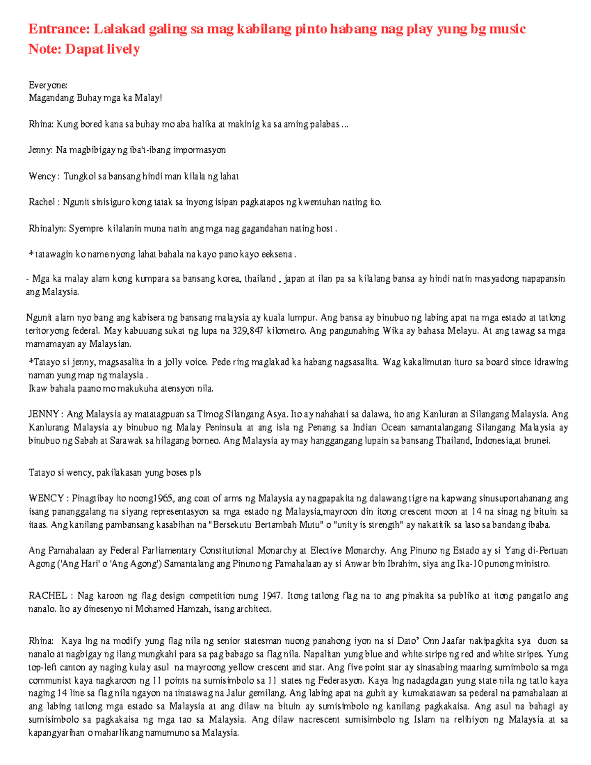 Final- Script-FIL - idk - Entrance: Lalakad galing sa mag kabilang ...