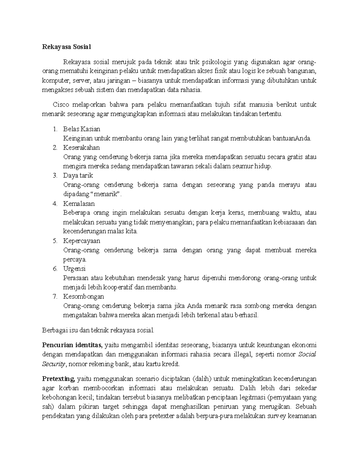 Materi Rekayasa Sosial - Rekayasa Sosial Rekayasa sosial merujuk pada ...