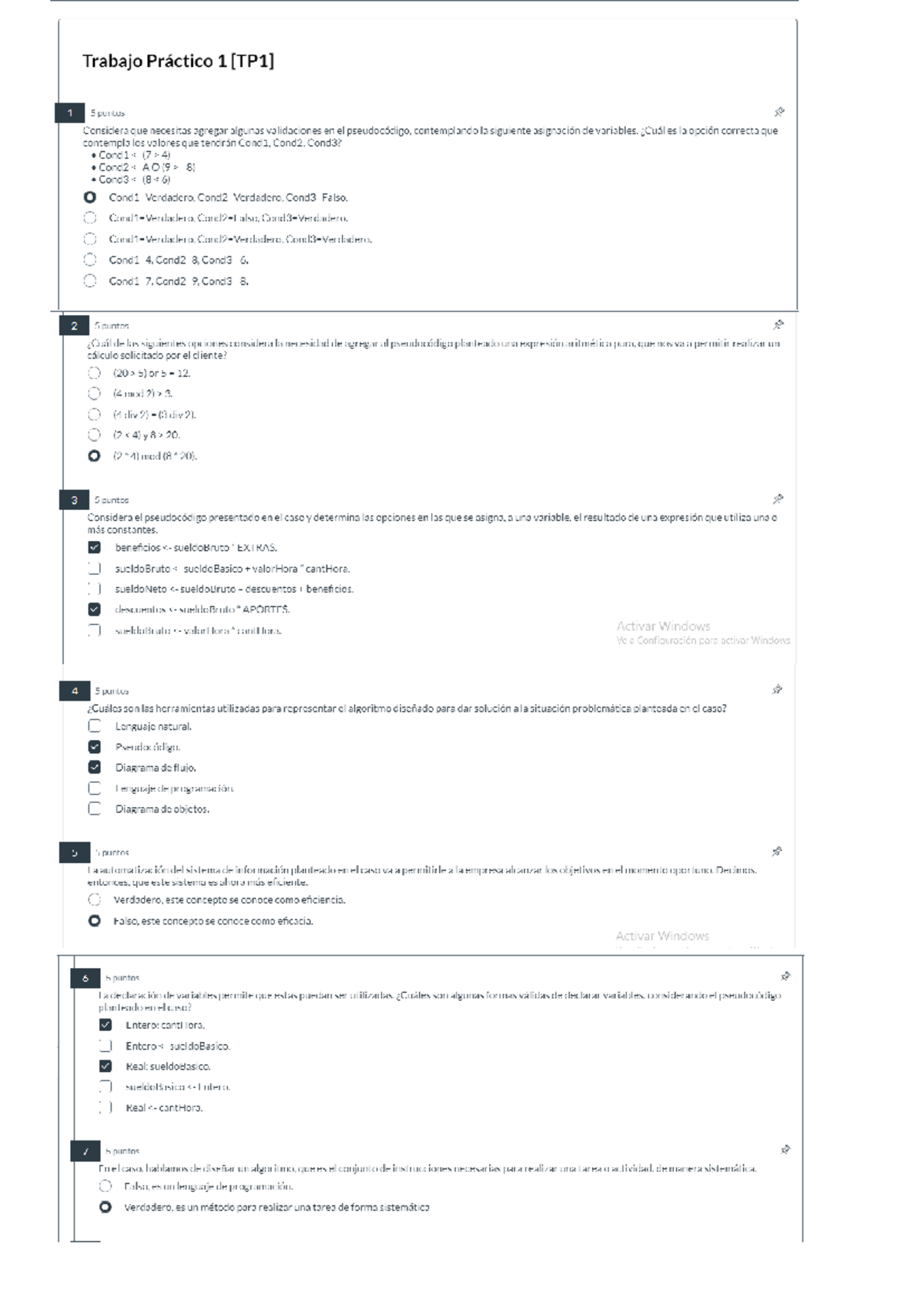 TP1Introduccion Algoritmos 100pts - Introducción a los Algoritmos - Studocu