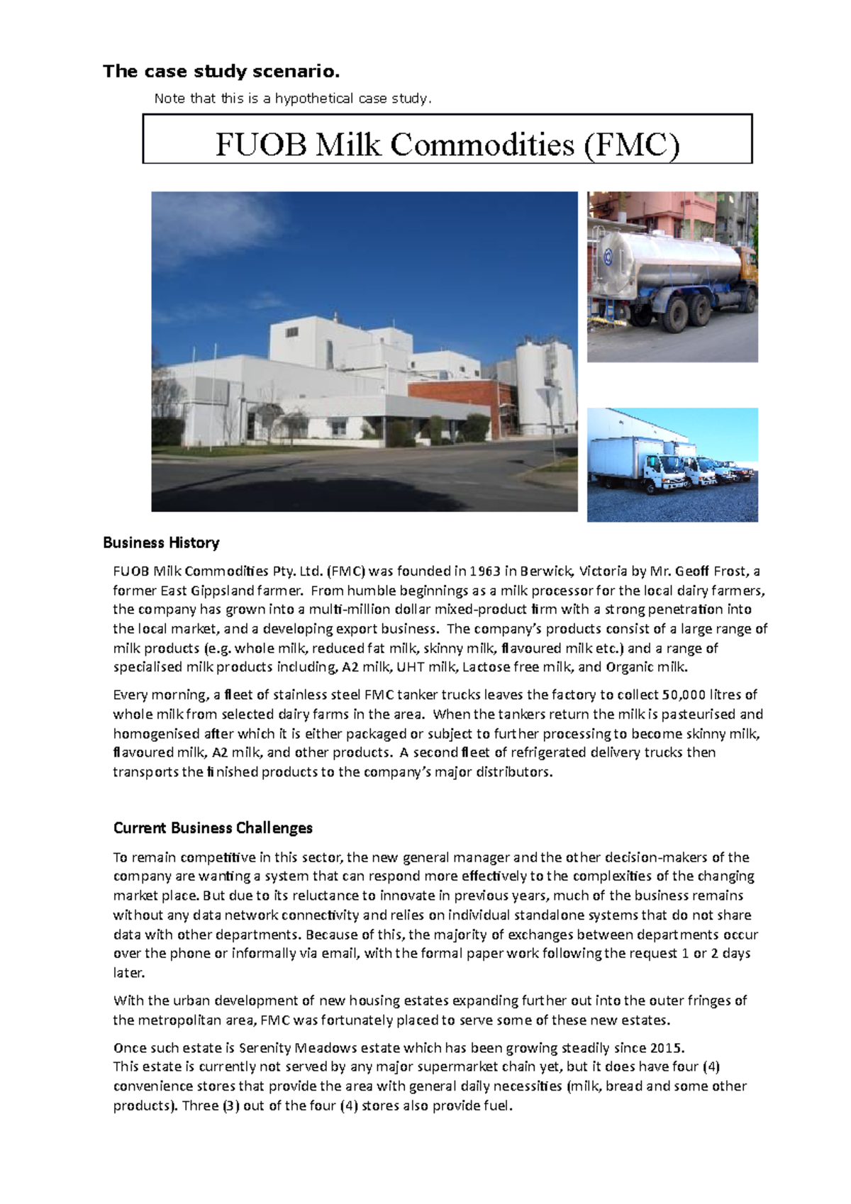 FMC case study - example - Business - Studocu