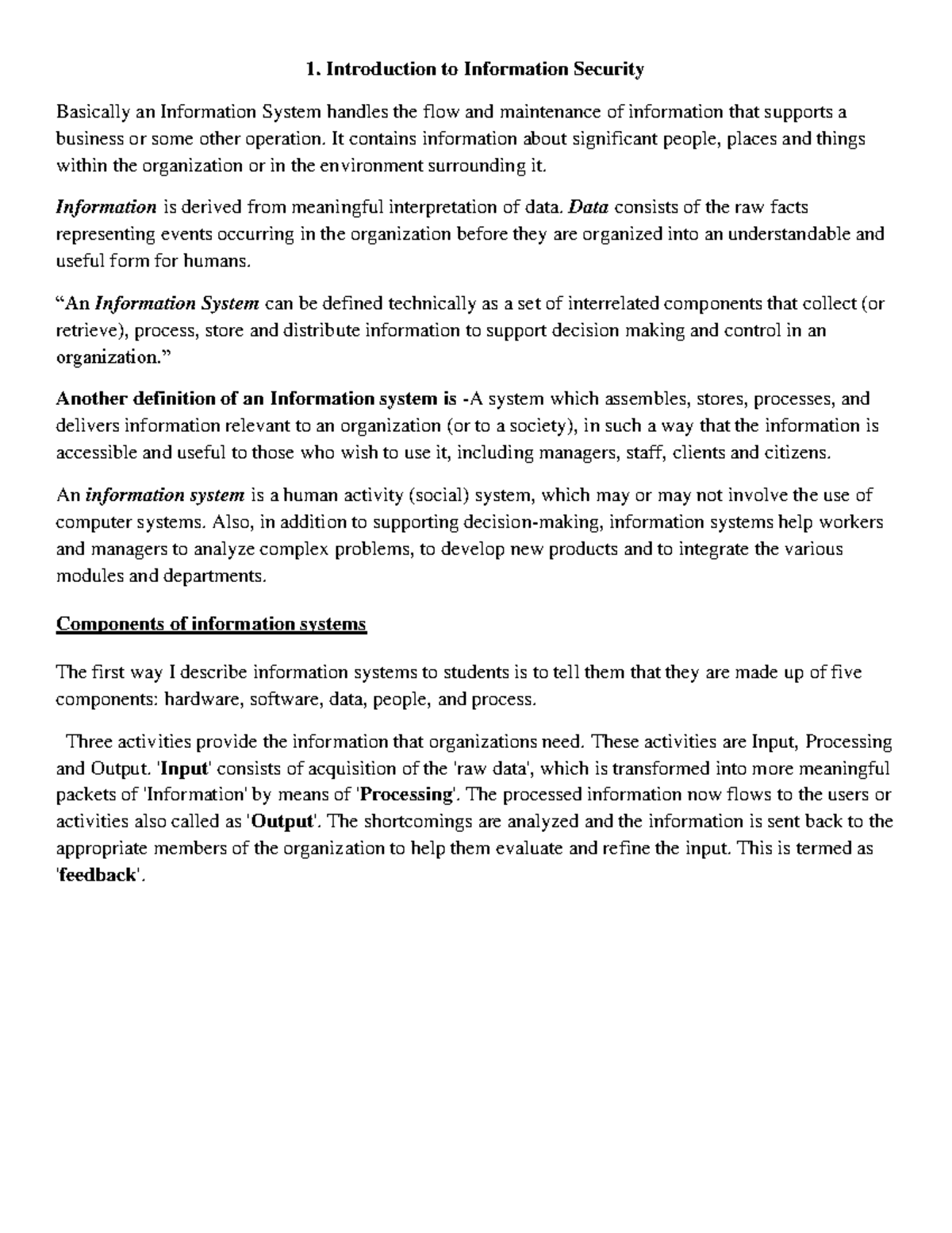 1st cs - cyber security - Introduction to Information Security ...