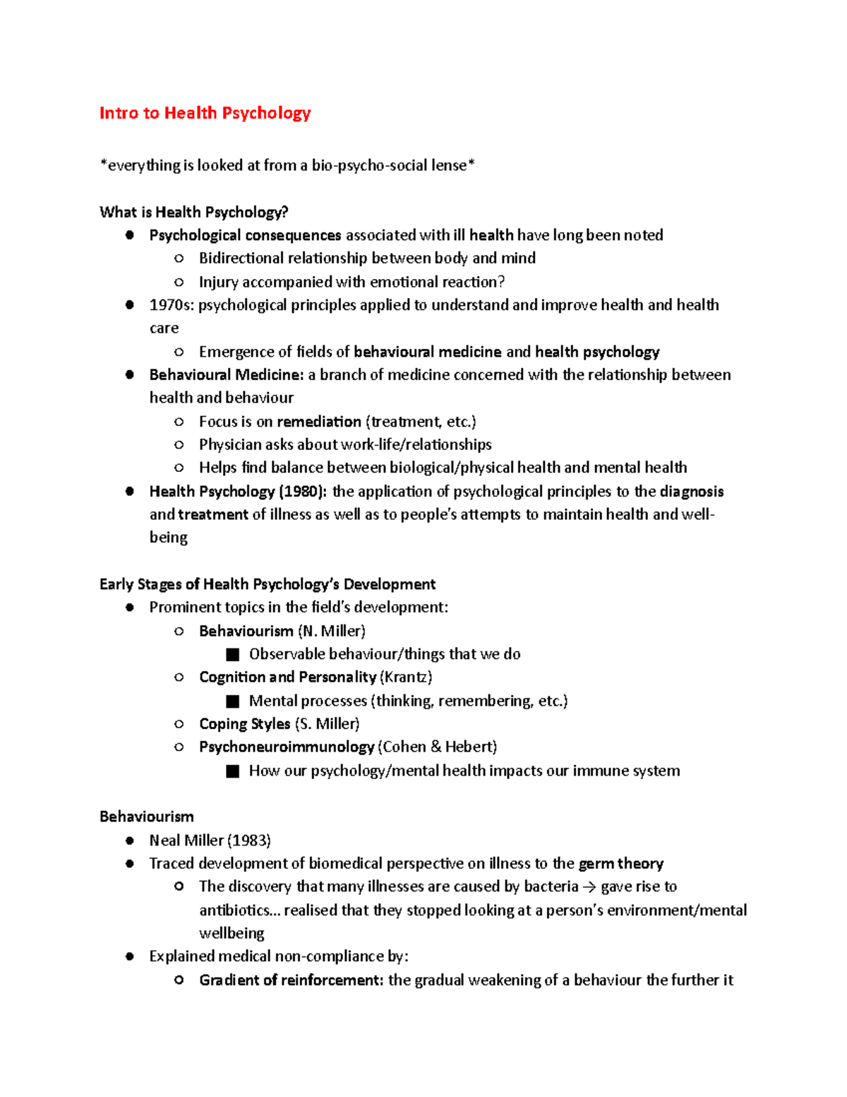 Chapter 1 Intro to Health Psychology - Intro to Health Psychology ...