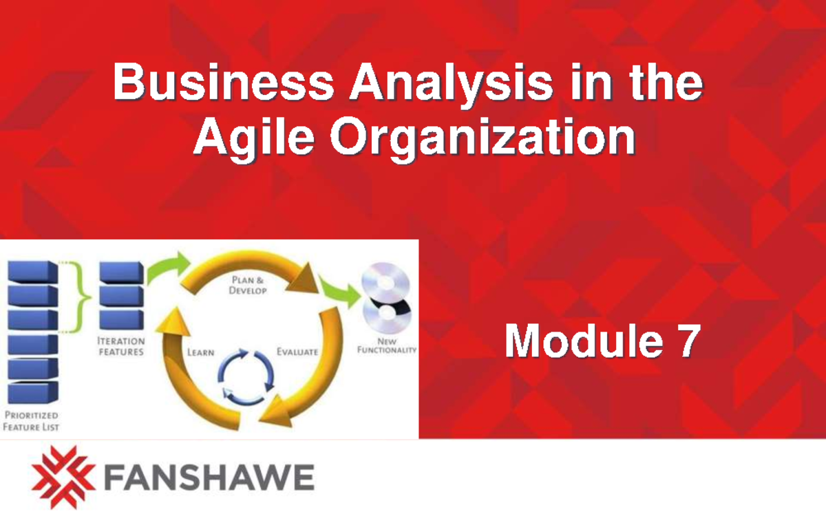 7-14 - Business Analysis in the Agile Organization Module 7 Learning ...