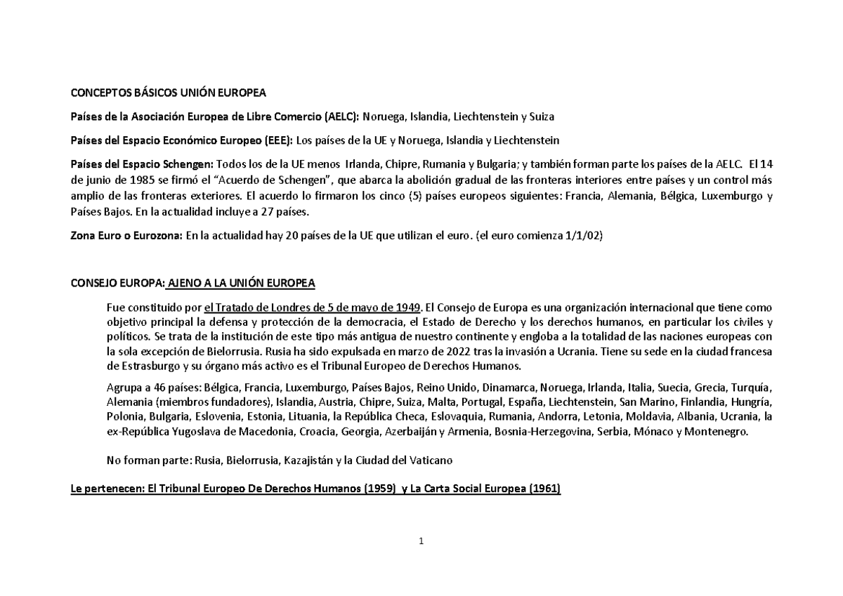 Conceptos Básicos Unión Europea - CONCEPTOS BÁSICOS UNIÓN EUROPEA ...