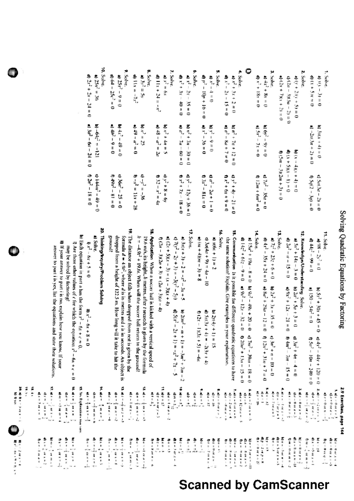 Solving quadratic equations - Path3610 - Scanned by CamScanner - Studocu