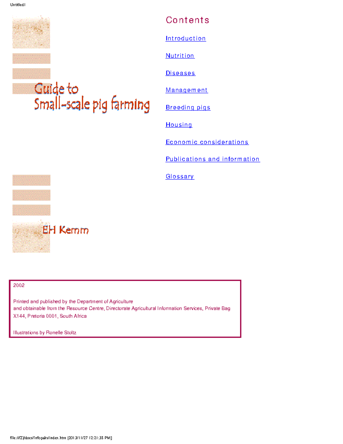 Pigs - Guide to small-scale pig farming - Untitled Contents ####### Introduction ...
