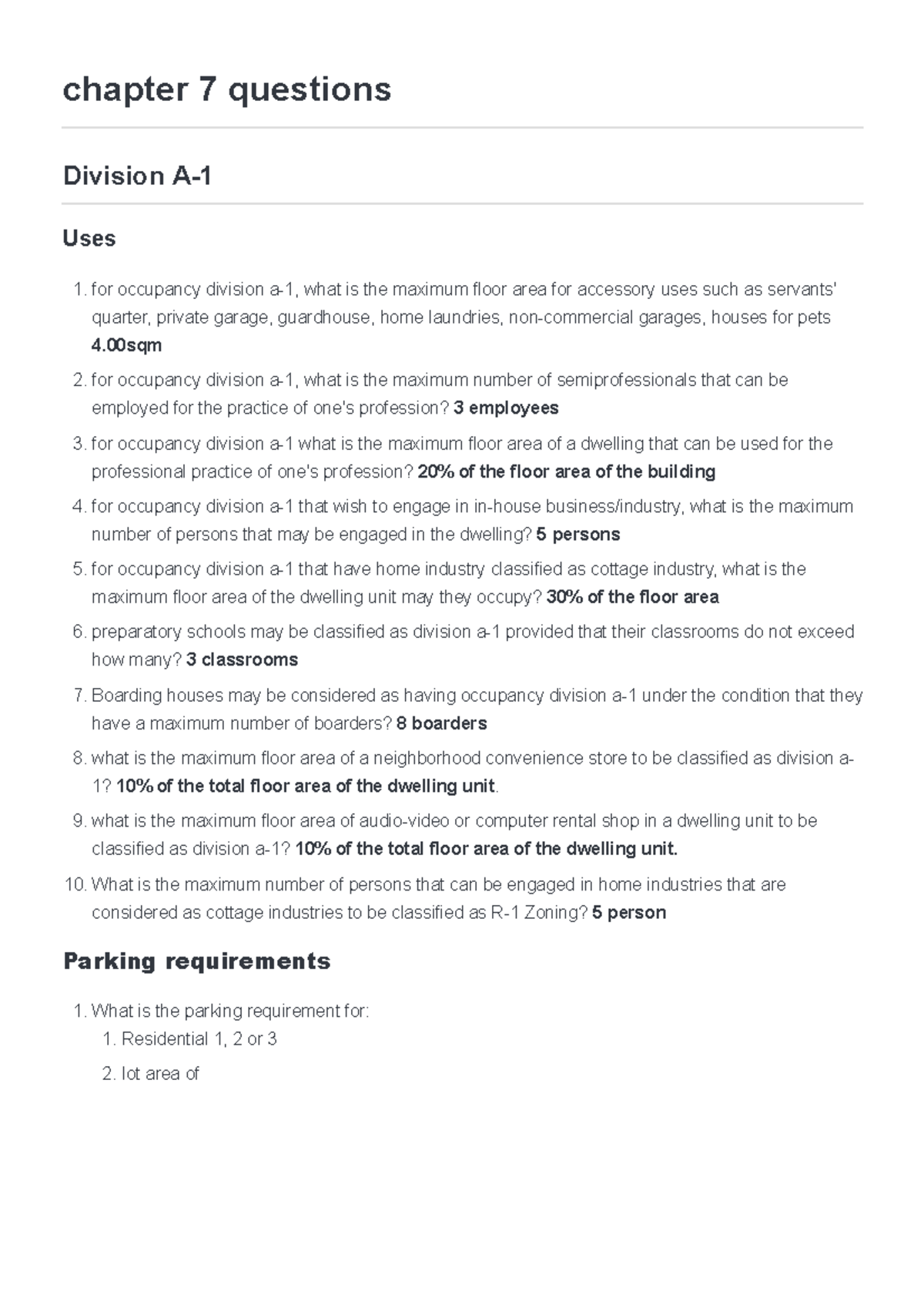 RULE VII Questions with Answers - chapter 7 questions Division A- Uses ...