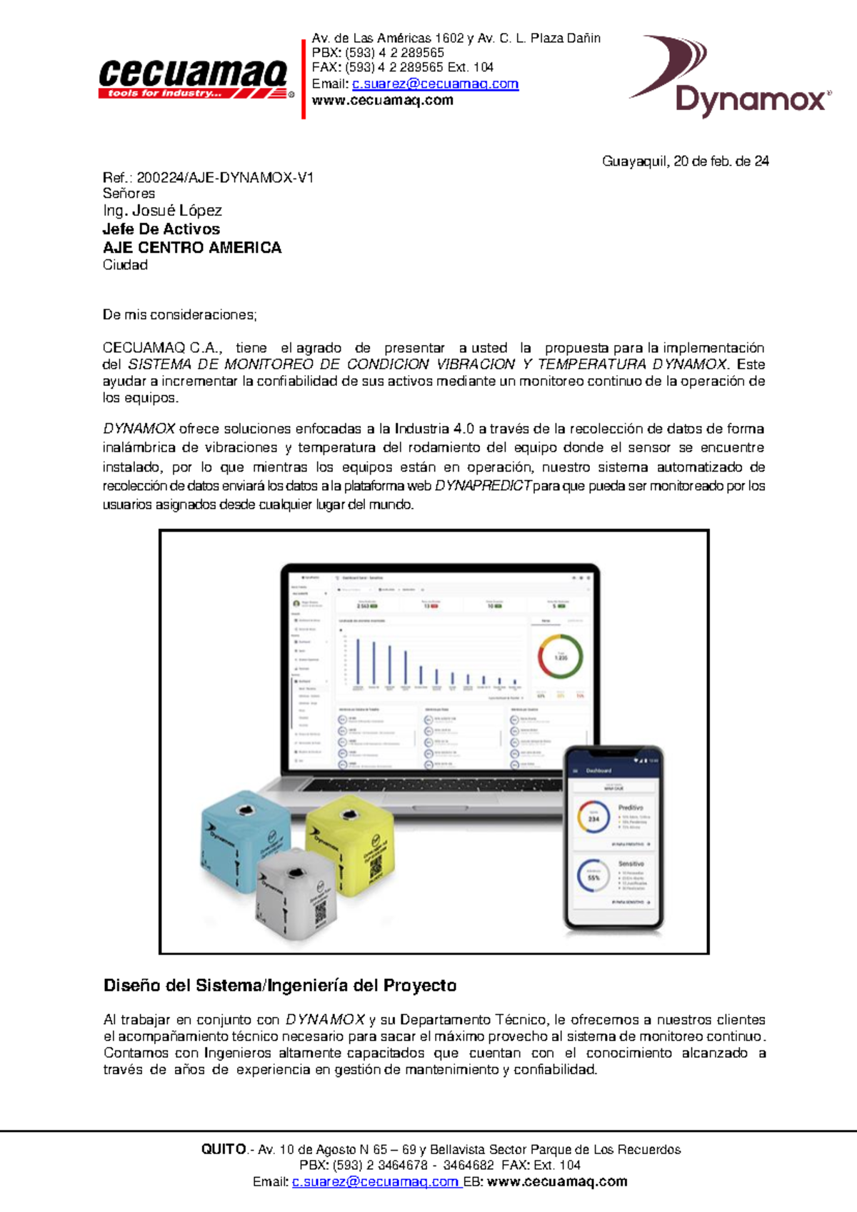 Proforma Sistema Monitoreo Condicion Dynamox 2024 V1 - PBX: ( 593 ) 4 2 289565 FAX: ( 593 ) 4 2 ...