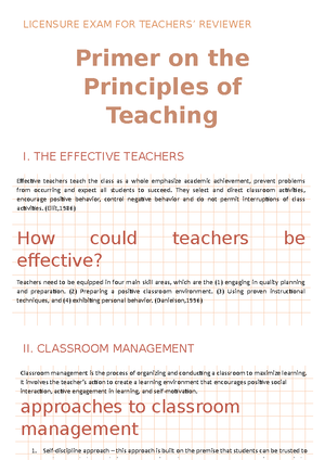 Principles OF Teaching - LET Review ( Digital NOTE) - LICENSURE EXAM ...