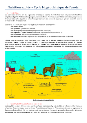 Absorption des composés azotés par les plantes - I. Introduction. L ...