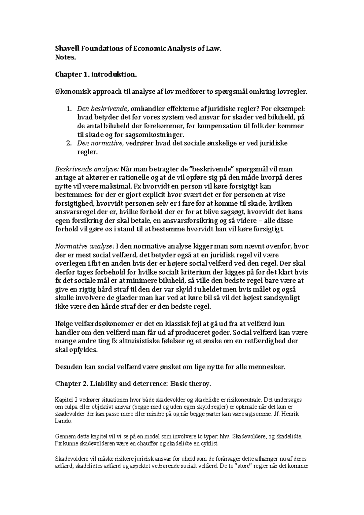Shavell Kap. 1 - 2 - Shavell Foundations of Economic Analysis of Law ...