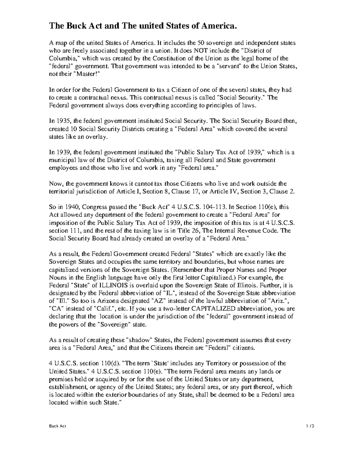 Buck-act - na na - Buck Act 1 / 3 The Buck Act and The united States of ...