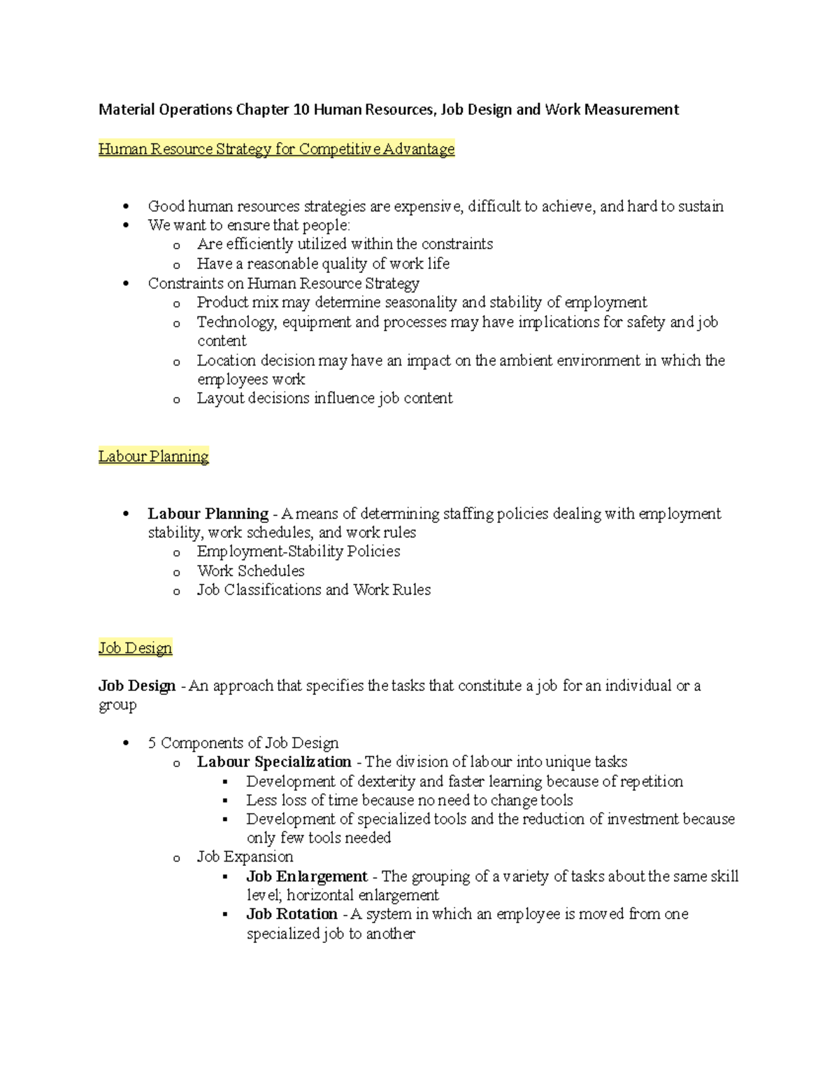 Material Operations Chapter 10-12 - Organization must determine whether ...