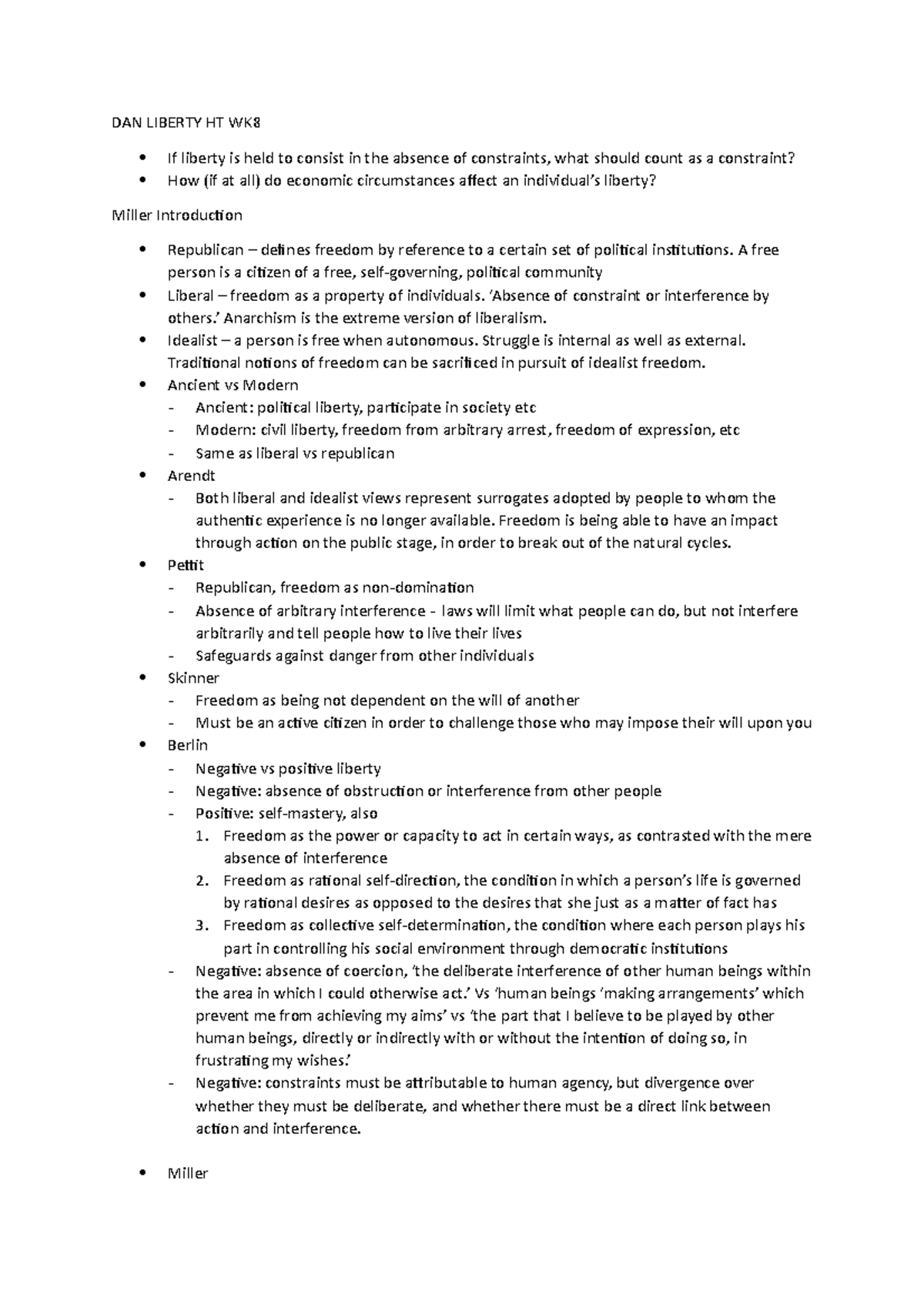Liberty Notes Theory of Politics - DAN LIBERTY HT WK If liberty is held ...