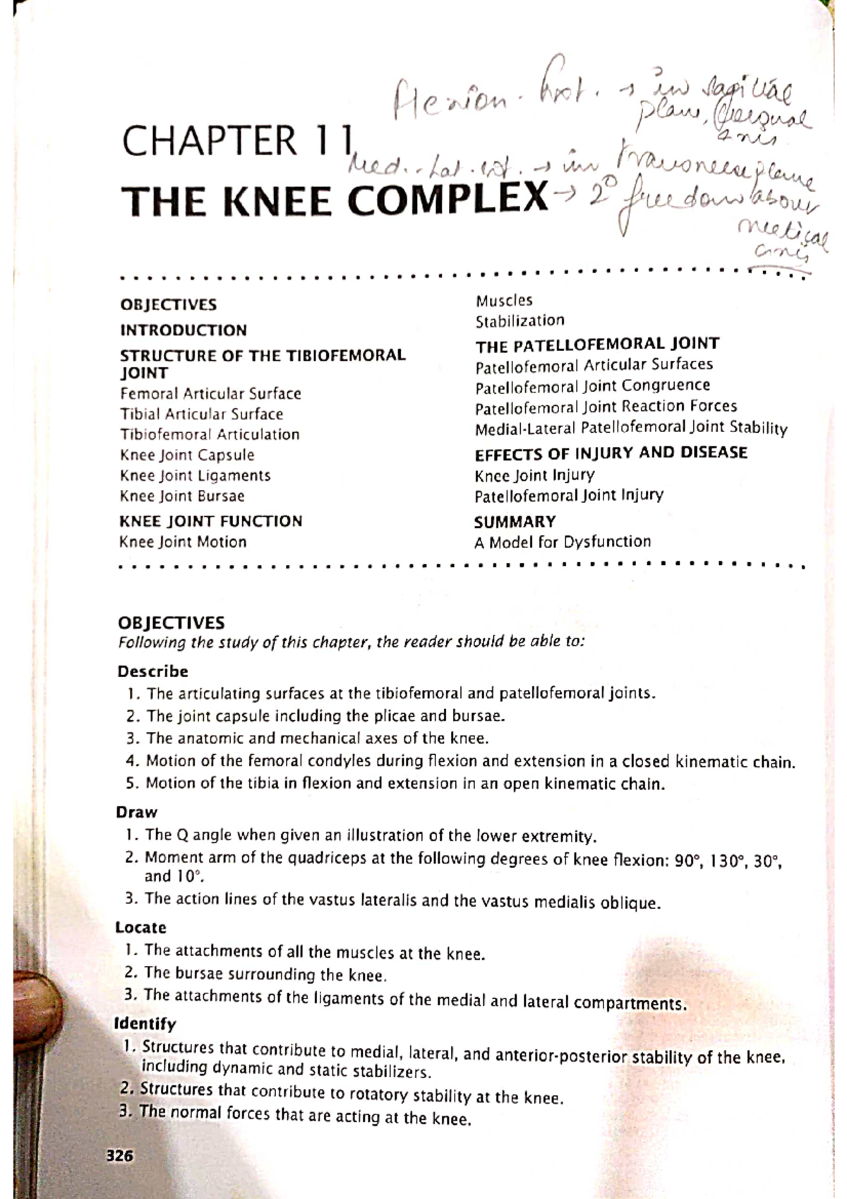Ch-11 knee complex - Notes of Human Anatomy and Physiology - Studocu