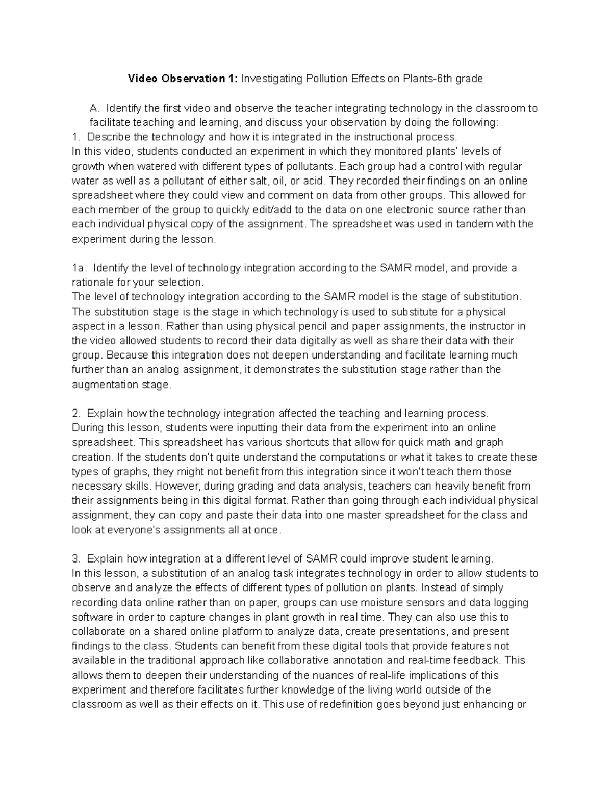 D092 task two - DHM2 TASK 2: USING TECHNOLOGY IN THE CLASSROOM - Video ...