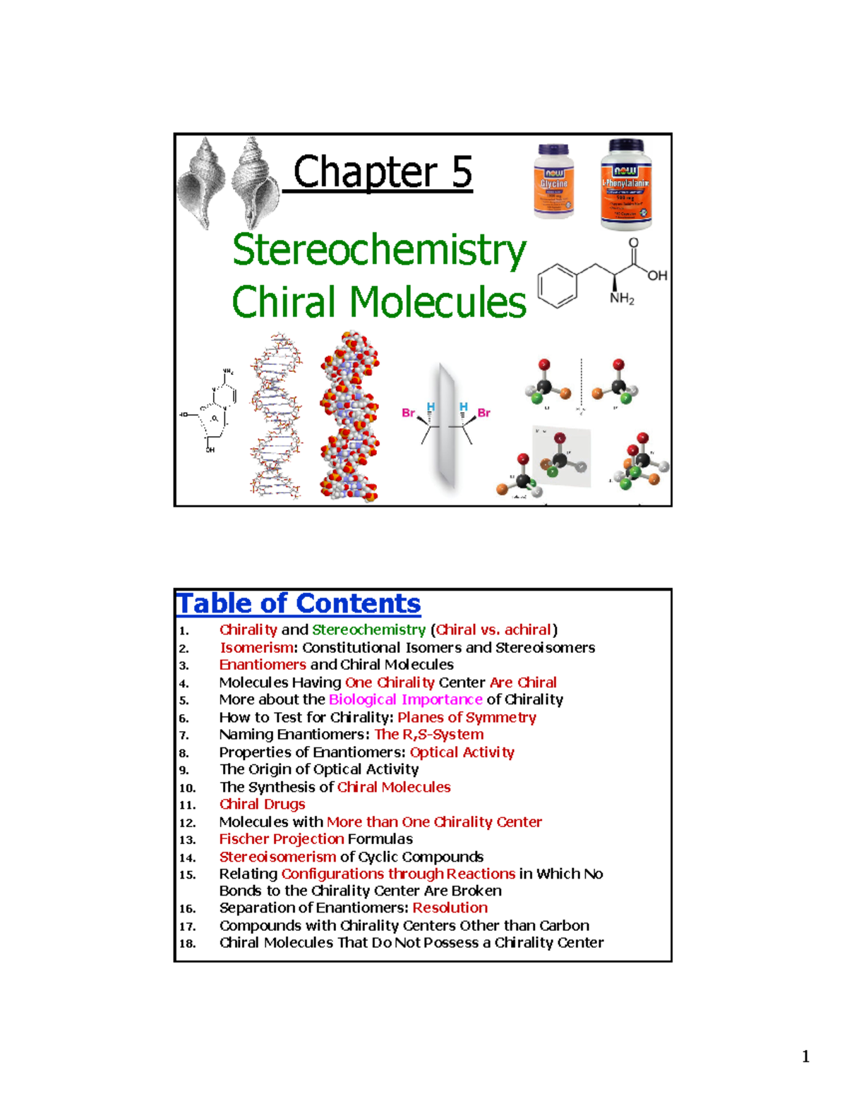 232 chapter 05 - Chapter 5 Stereochemistry Chiral Molecules Table of ...