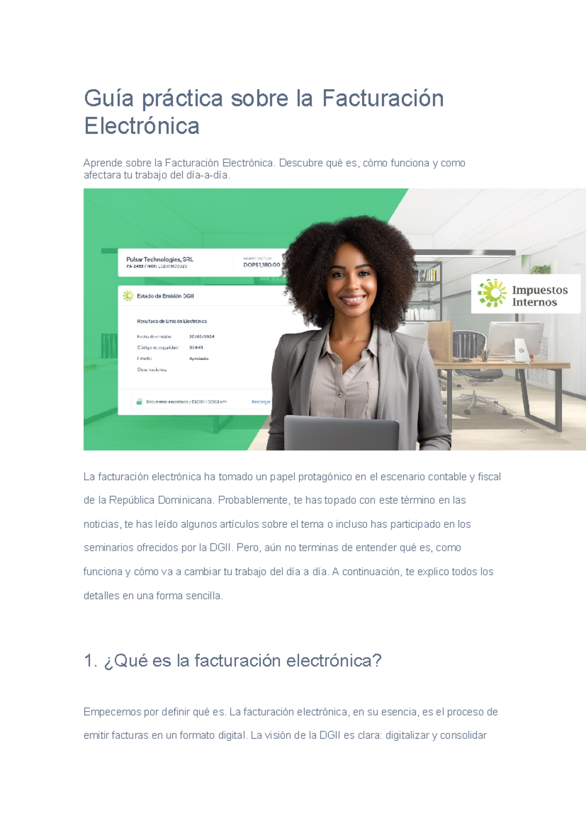 Guía práctica sobre la Facturación Electrónica - Guía práctica sobre la Facturación Electrónica ...