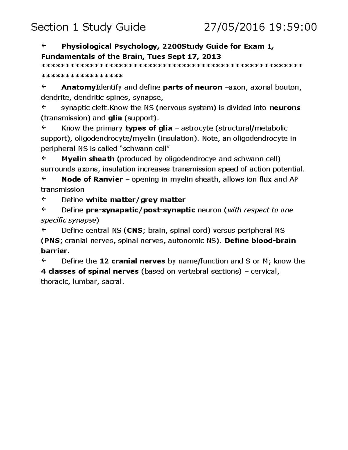 Lecture notes, lecture All lectures - Final study guide - Section 1 ...