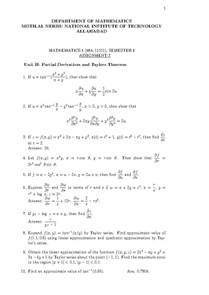 Math Assignment IV Intigral Calculus Updated - 1 DEPARTMENT OF MATHEMATICS MOTILAL NEHRU ...
