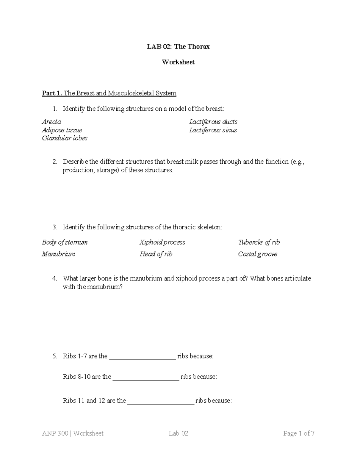 02 ANP300 Wiggenhauser Worksheet Thorax - LAB 02: The Thorax Worksheet ...