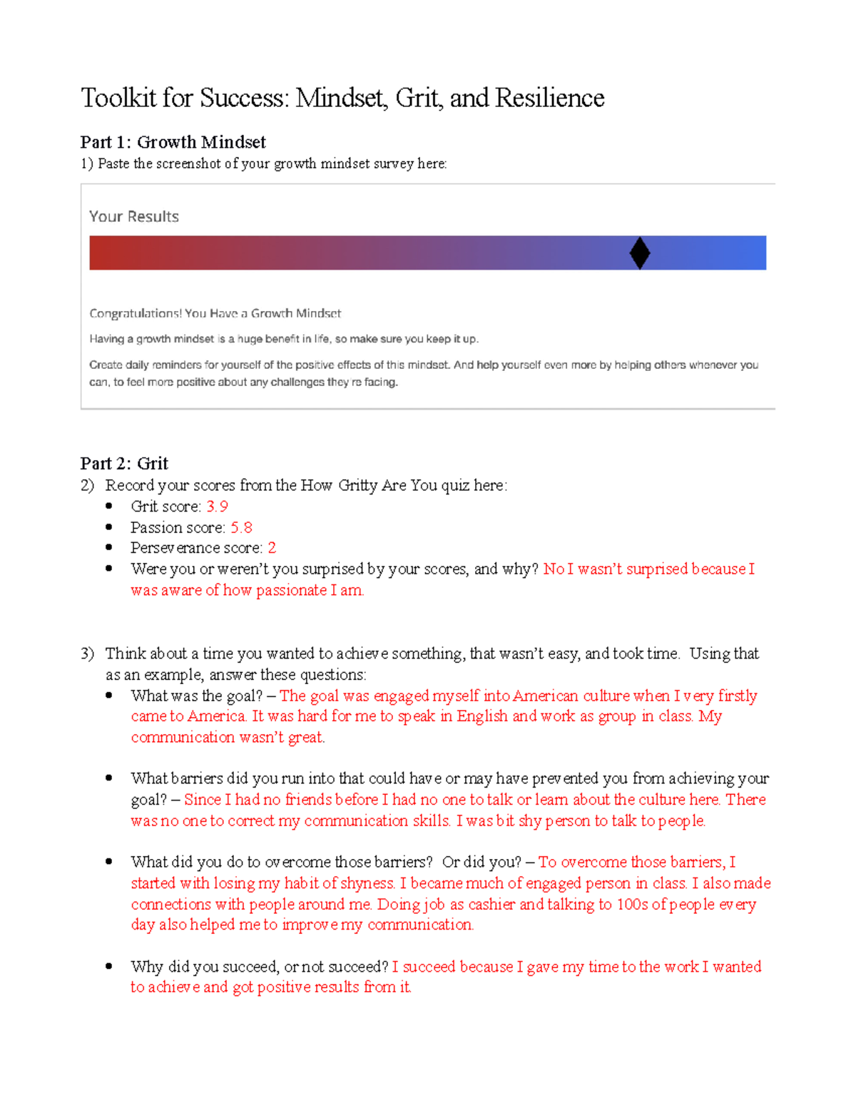 Toolkit for Success assignment - Toolkit for Success: Mindset, Grit ...