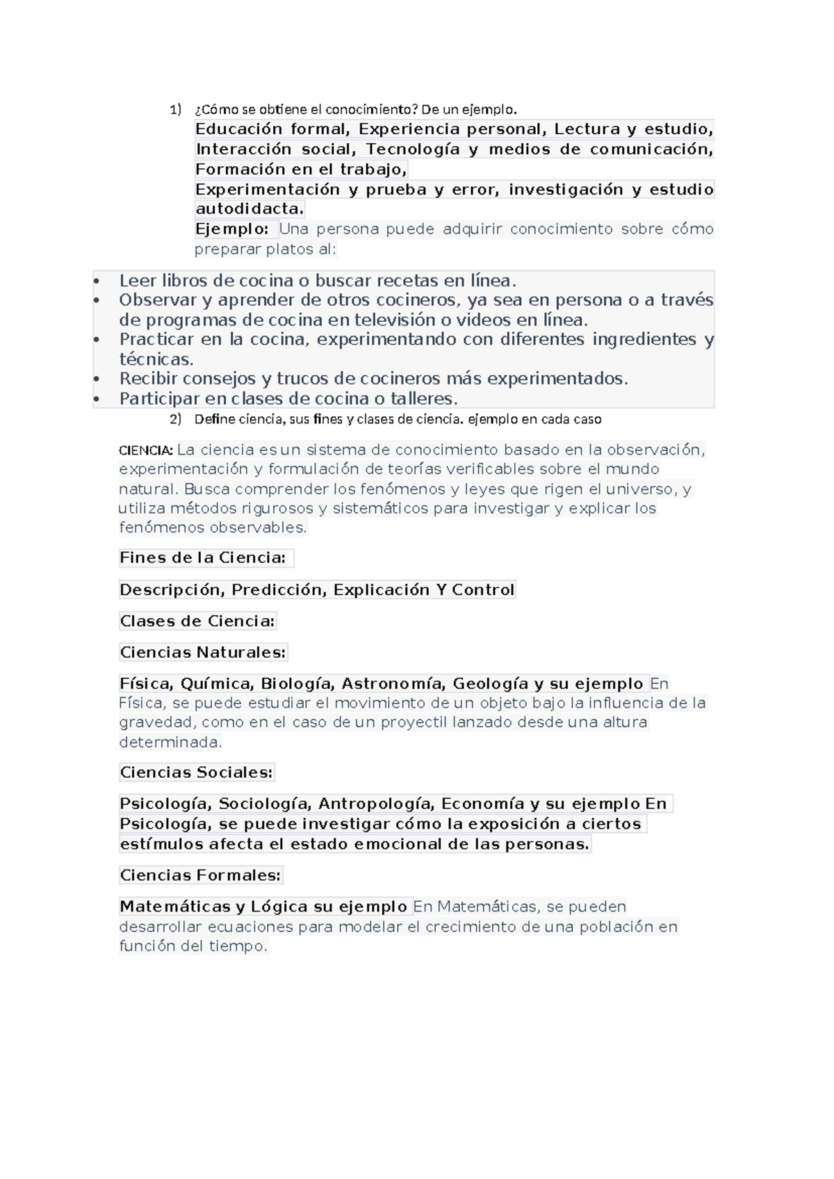 Practica de fundamentos 1 - 1) ¿Cómo se obtiene el conocimiento? De un ...