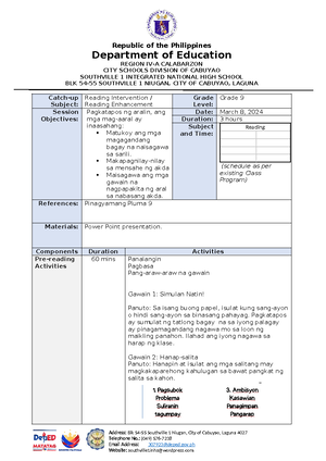 F10 U8 L3 pokus ng pandiwa pinaglalaanan at kagamitan - Pokus ng ...