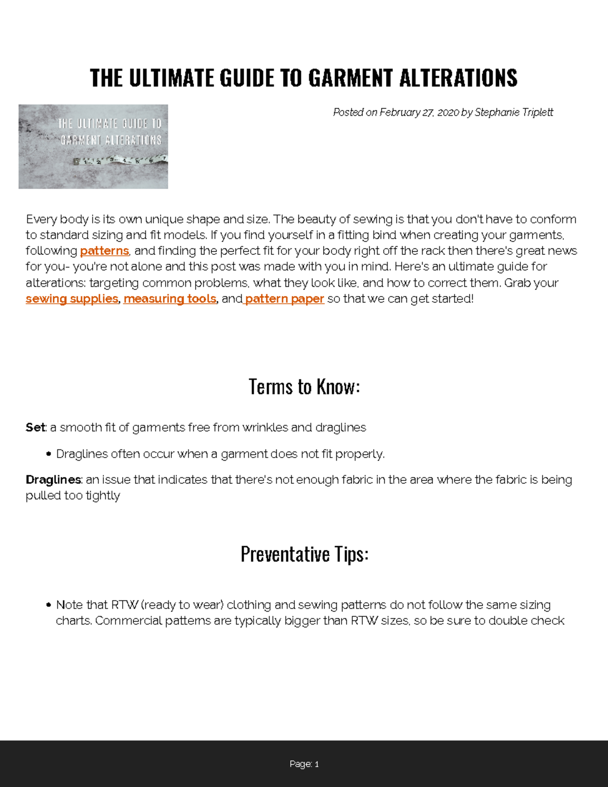 The ultimate guide to garment alterations - THE ULTIMATE GUIDE TO ...