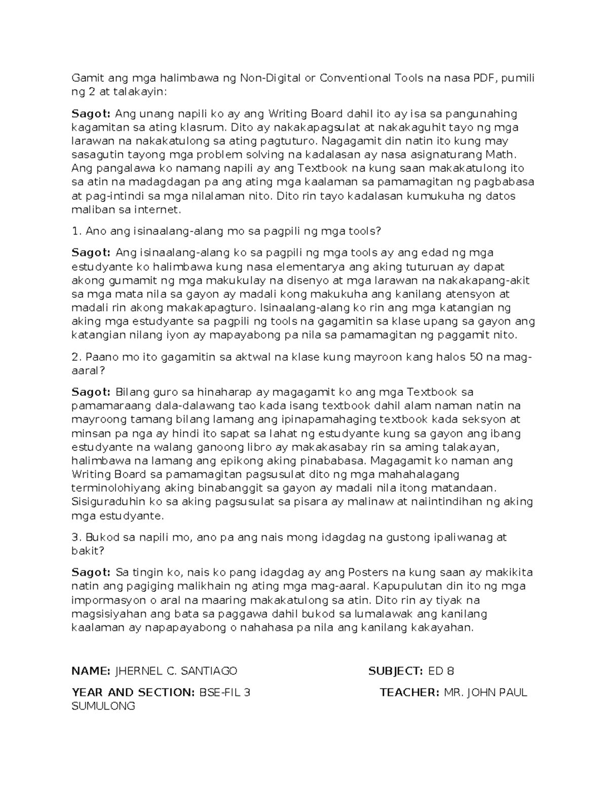 NON- Conventional Materials Activity - Gamit ang mga halimbawa ng Non ...