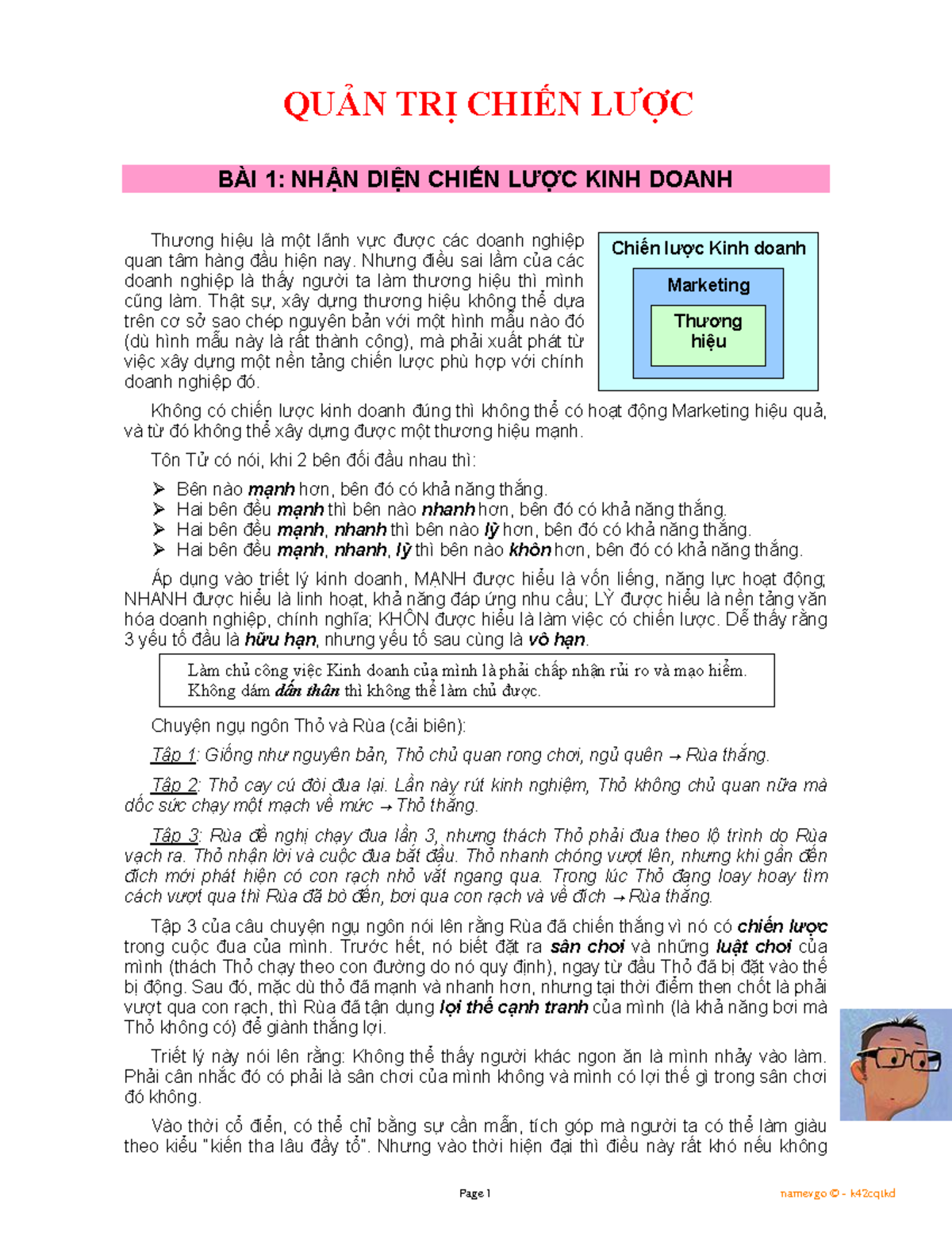 Bai giang - Quan tri chien luoc - Khoa QTKD - Chiến lược Kinh doanh Marketing Thương hiệu QUẢN ...