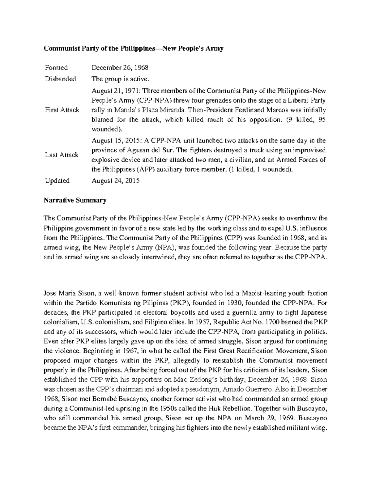 CPP-NPA - Lecture about lefties - Communist Party of the Philippines ...