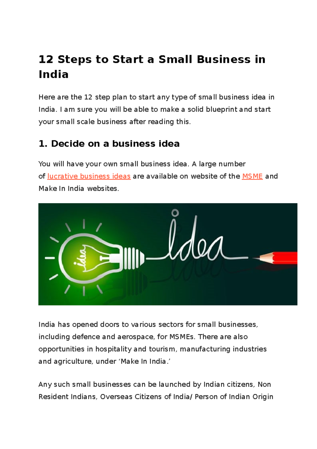 12 Steps to Start a Small Business in India - I am sure you will be ...