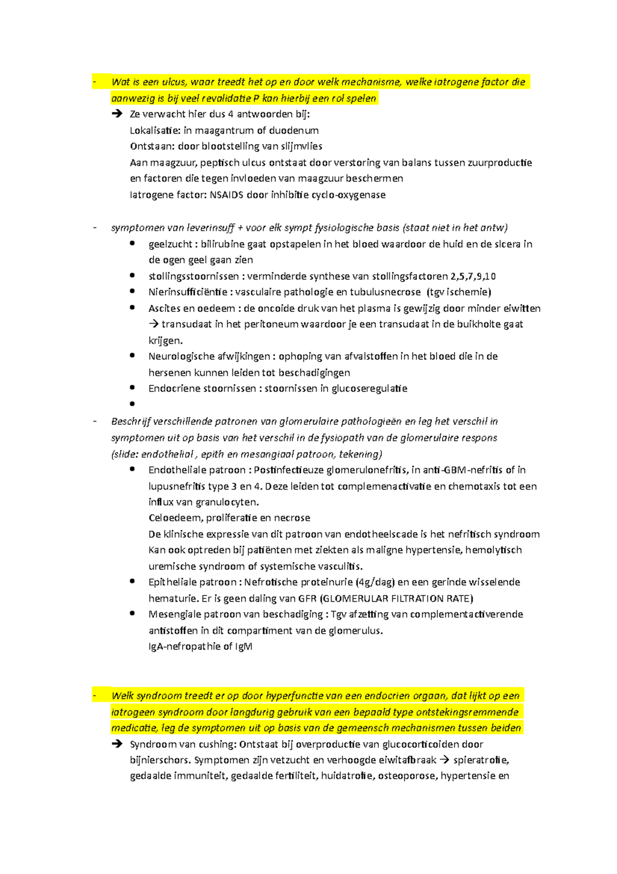 Examen 15 September 2017, vragen en antwoorden - Wat is een ulcus, waar ...