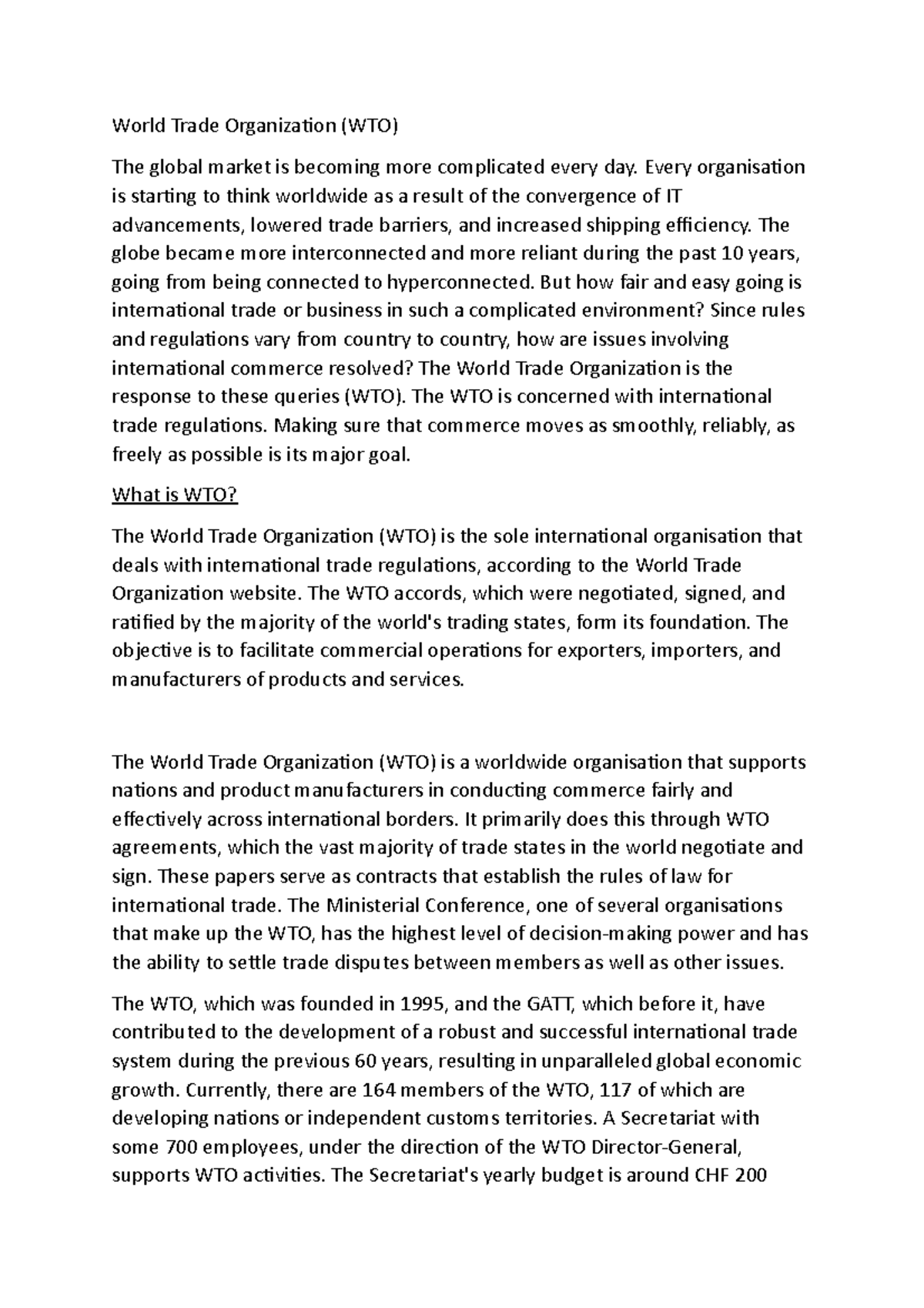 WTO - International Marketing Management Notes. - World Trade ...