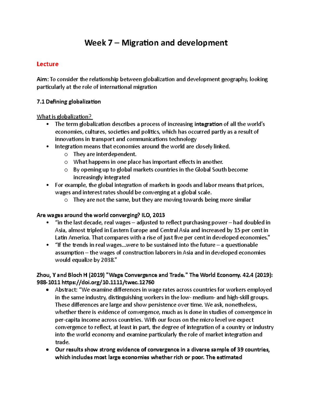 Week 7 – Migration and development - Week 7 – Migration and development ...