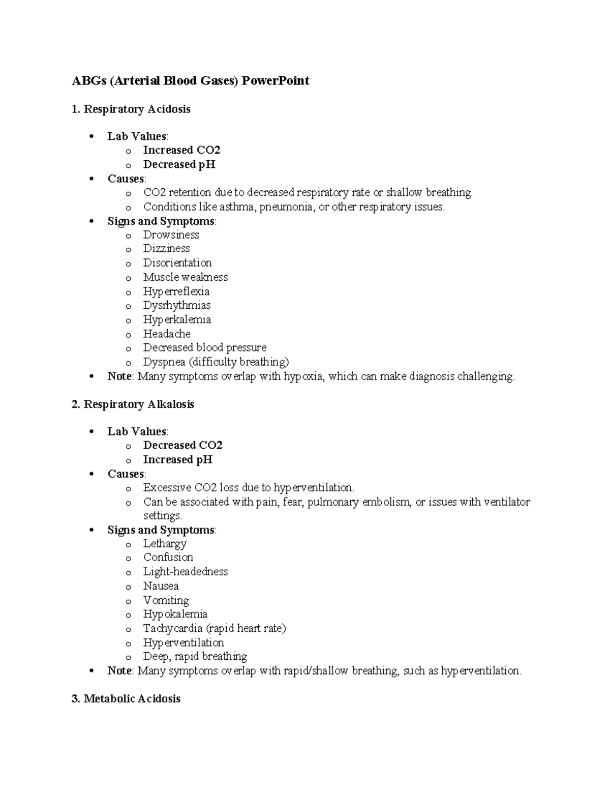 ABGs - NANANANANA - ABGs (Arterial Blood Gases) PowerPoint 1 ...