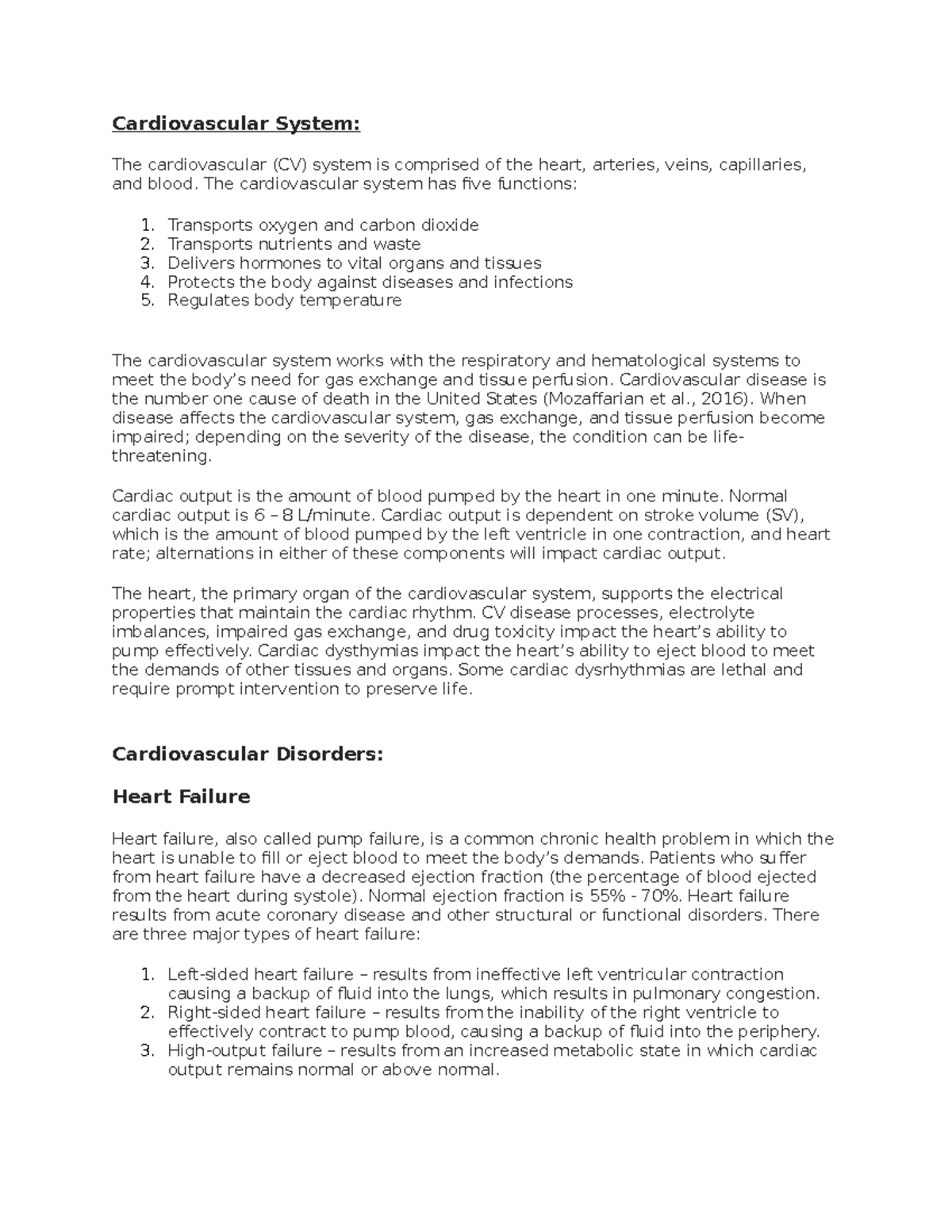 Cardiovascular System Module 07 - Cardiovascular System: The ...