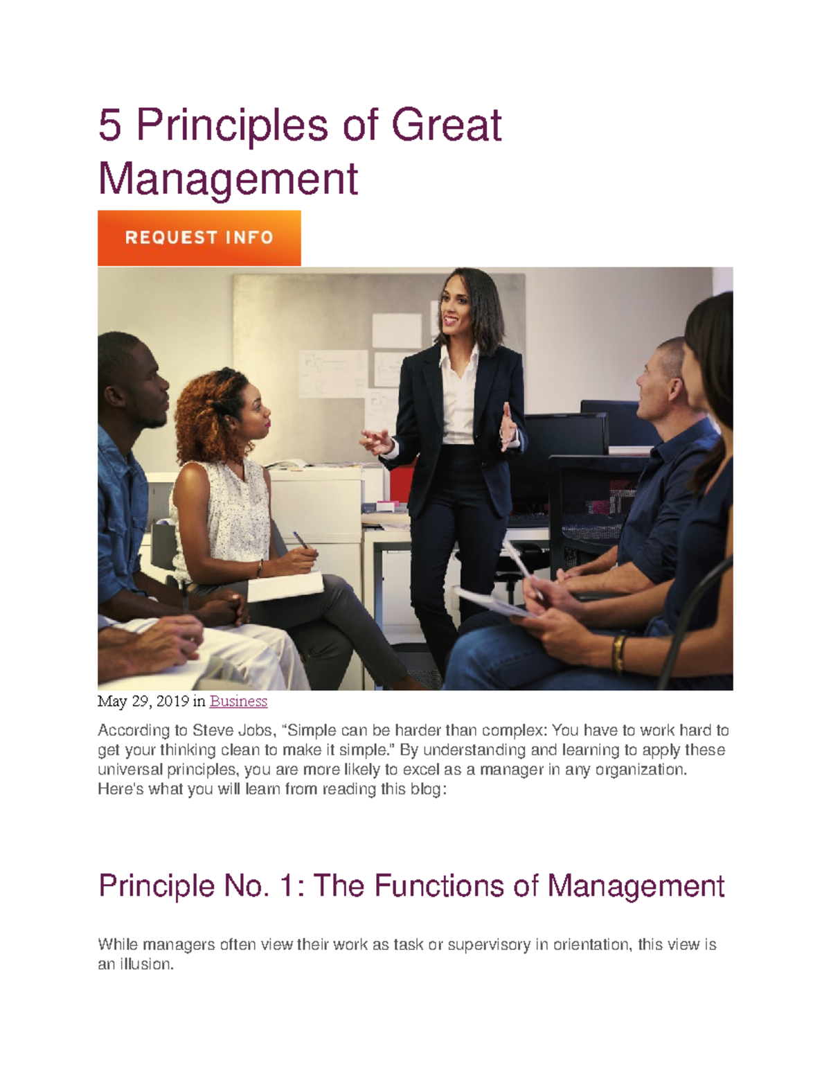 5 Principles of Great Management - ” By understanding and learning to ...