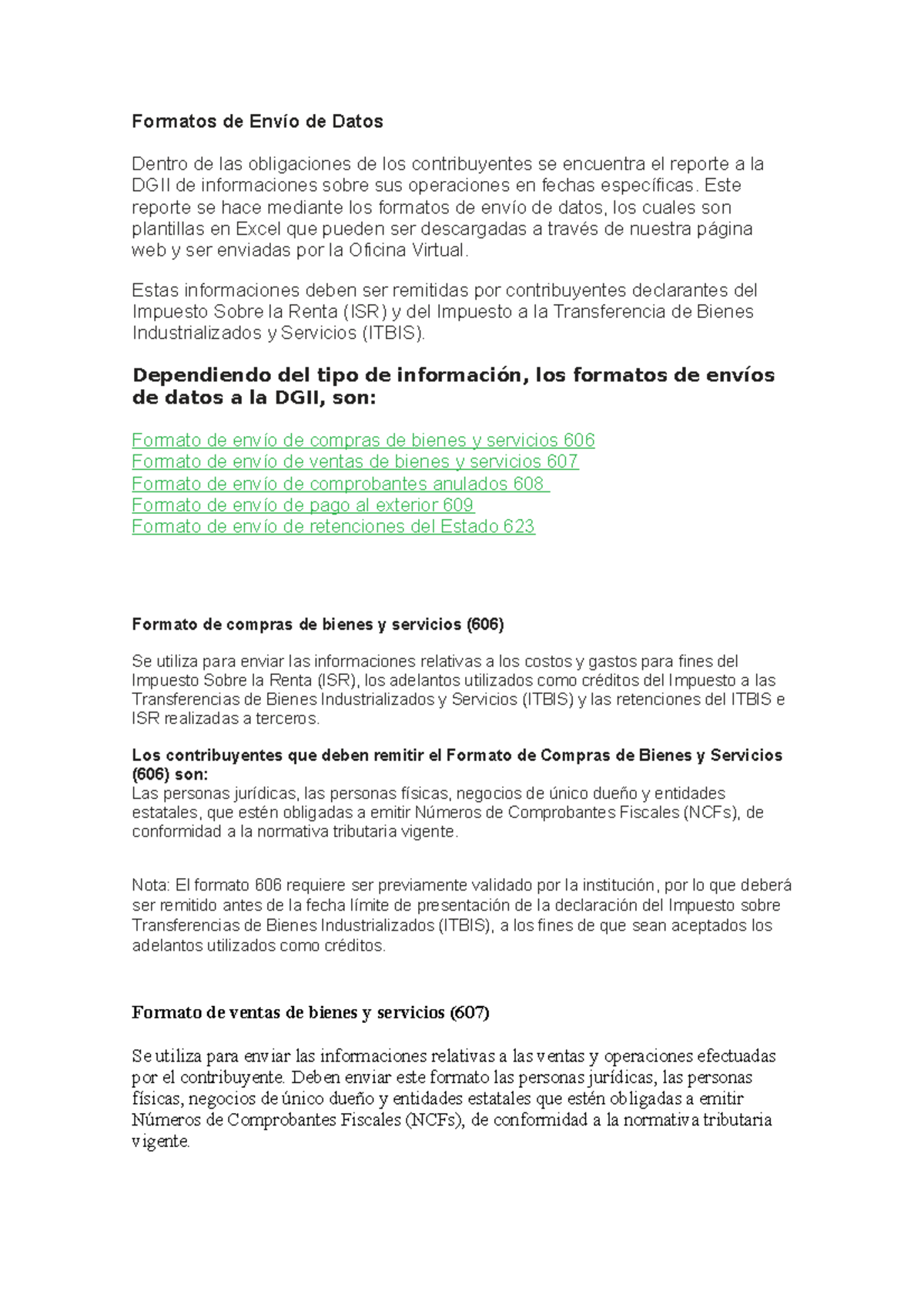 Formatos de Envío de Datos 1 - Formatos de Envío de Datos Dentro de las ...