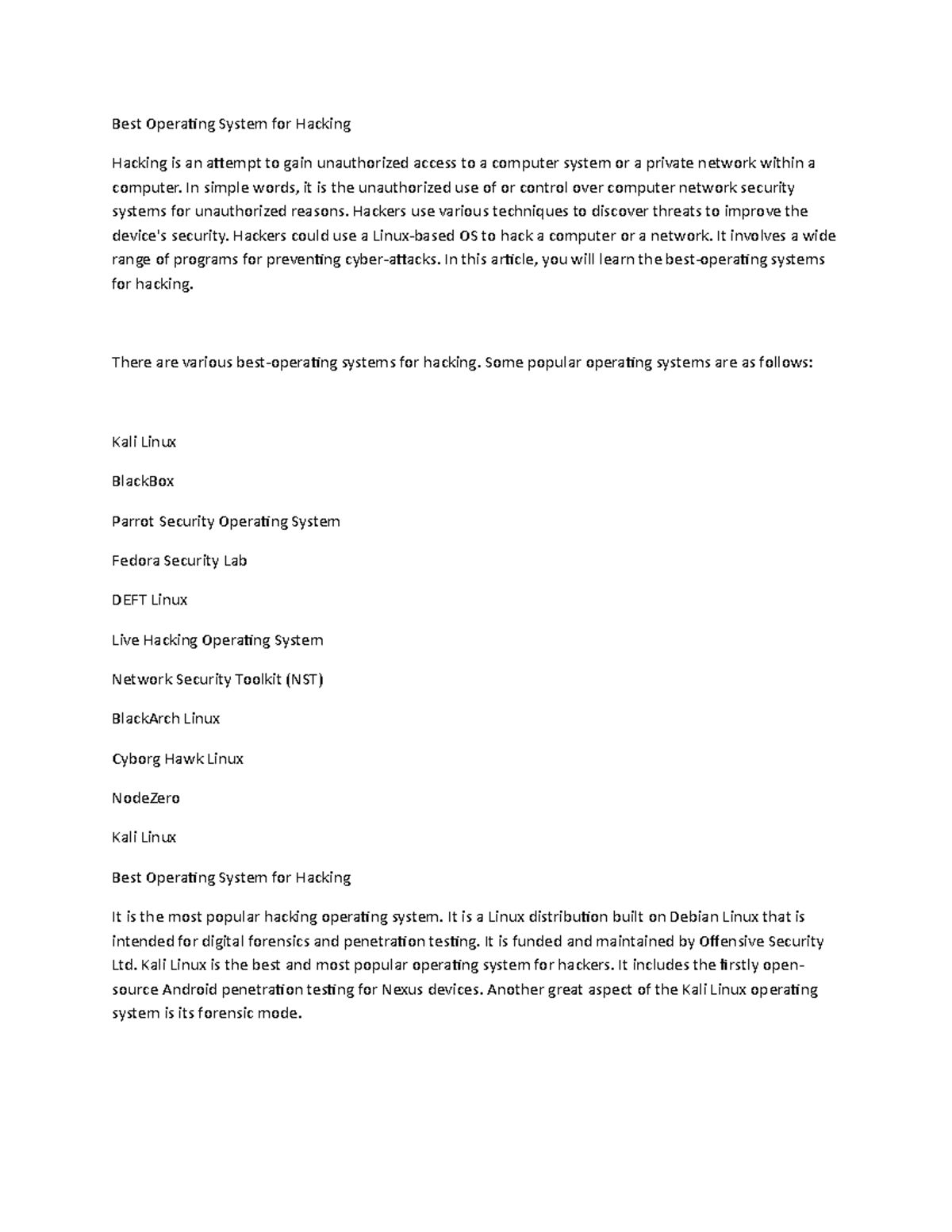 Best Operating Wps Office Best Operating System For Hacking Hacking Is An Attempt To Gain
